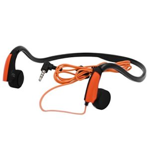 New Bone Conduction Headphones with Microphone Stereo Open-Ear Sport Headphone with Noise Reduction Microphone (Orange)