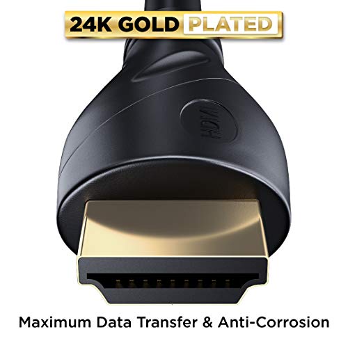 PowerBear 4K HDMI Cable 25 ft | High Speed, Rubber & Gold Connectors, 4K @ 60Hz, Ultra HD, 2K, 1080P, & ARC Compatible for Laptop, Monitor, PS5, PS4, Xbox One, Fire TV, Apple TV & More