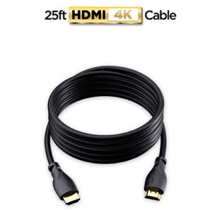 PowerBear 4K HDMI Cable 25 ft | High Speed, Rubber & Gold Connectors, 4K @ 60Hz, Ultra HD, 2K, 1080P, & ARC Compatible for Laptop, Monitor, PS5, PS4, Xbox One, Fire TV, Apple TV & More