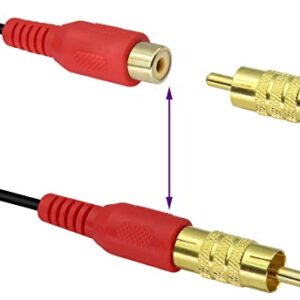 AAOTOKK RCA Coupler Connector Gold Plated RCA Male to Male RCA Adapter Extension AV/TV Audio Video Cable Metal Connector (5 Pack)