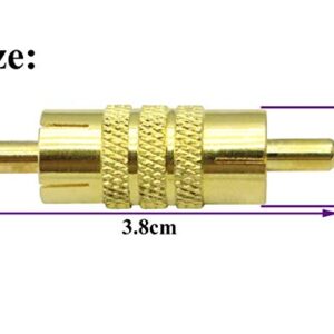 AAOTOKK RCA Coupler Connector Gold Plated RCA Male to Male RCA Adapter Extension AV/TV Audio Video Cable Metal Connector (5 Pack)