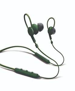 brookstone flexvibe wrap-around neckband sports earbuds green