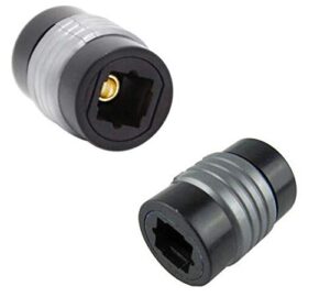 fiber optic cable extender female to female optical toslink digital audio extension cable coupler connector adapter (2 pack black)