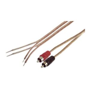 iec 18 awg 1-feet speaker wire pair with rca males – black/red