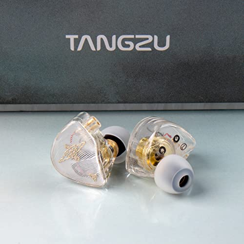 Kinboofi TANGZU WAN'ER S.G in Ear Monitor, HiFi Quality Wired Earbuds No Micphone, Sport Noise Isolation Wried Headphone with Detachaable 2pin Cable for Audiophile Musician (Black)