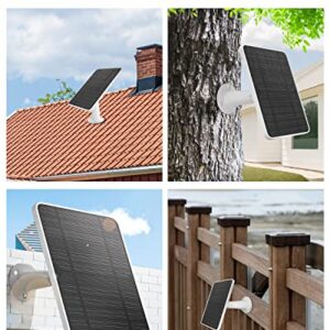 Solar Panel Charger Compatible with Arlo Ultra/Ultra 2/Pro 3/Pro 4/Pro 3 Floodlight Security Camera, 5V 4W Solar Panels Charging IP65 Weatherproof w/ 9.8ft Charging Cable Adjustable Wall Mount, 2 Pack