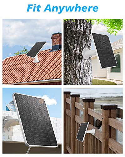 Solar Panel Charger Compatible with Arlo Ultra/Ultra 2/Pro 3/Pro 4/Pro 3 Floodlight Security Camera, 5V 4W Solar Panels Charging IP65 Weatherproof w/ 9.8ft Charging Cable Adjustable Wall Mount, 2 Pack