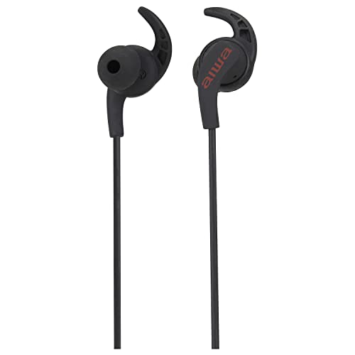 Aiwa Sport in Ear Wireless Earbuds with Bluetooth 5.0, 10mm Drivers, 30 Foot Range, 4 Hour Battery Life, Perfect for Workout, Premium Sound (Black)