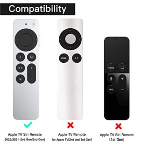 SITHON Silicone Case for Apple TV 4K 2022 2021 Remote, Lightweight Shockproof Anti Slip Protective Cover with Lanyard Strap for Apple TV 4K / HD Siri Remote (3rd Gen / 2nd Gen), Black