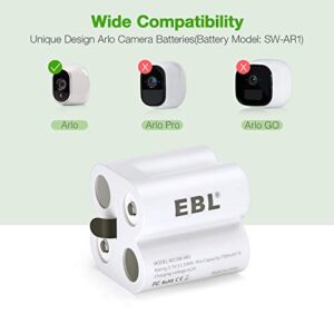 EBL Rechargeable Batteries Compatible with Arlo, CR123A Camera Batteries 2 Packs (3000mAh) and Battery Charger Work with Arlo Wireless Security Cameras(VMK 3200/VMC3030/VMS3330/3430/3530/) Upgraded