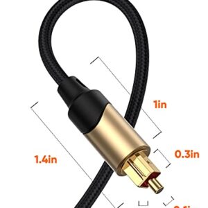 CableCreation 15 Feet Optical Audio Cable, Fiber Digital Optical SPDIF Toslink Cable with Metal Connectors for Home Theater, Sound Bar, DVD/CD Player, TV & More, Black&Gold / 4.5M