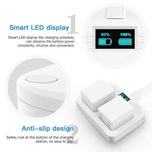 HOLACA Battery Charger Station Compatible with Arlo Ultra/Ultra 2 Arlo Pro 3 and Pro 3 Pro 4 Floodlight Camera - Dual Charging Station (2 Ports)(LED Display) - Charger for Arlo Battery Only