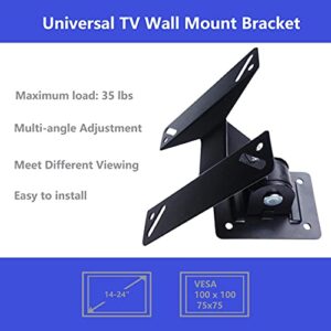 GallenJM Motion TV Monitor Wall Mount Bracket, Swivel and Tilt TV Mounts for 14"-24" Flat TVs , Monitors with VESA 100x100 mm and 75x75mm up to 35lbs