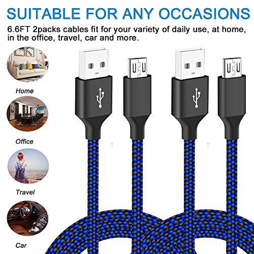 Micro USB Cable for Fire Tablet HD 7 8 10 4th 5th 6th 7th Generation,E-Readers,Samsung Galaxy Braided Phone Charger Fast Charging Cord 6 FT