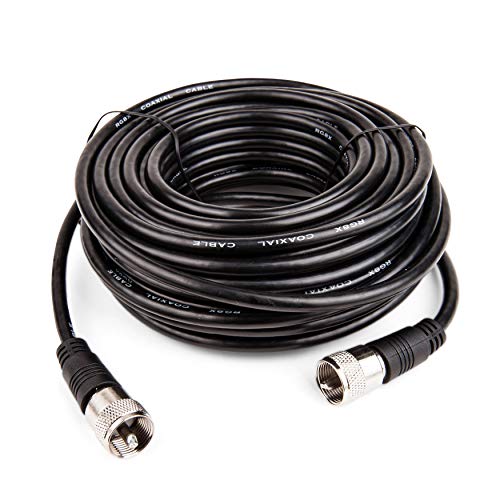 Coax Cable - Coaxial Cable Connector - 6ft Antenna Cable - Coax Connector - Coax Cable Connector - RG8X Coaxial Cable - UHF Antenna Cable - Male To Male Cable - RG8X Coax - 1.8 Meters - STEREN 205-706