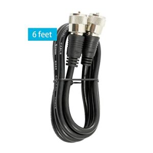 Coax Cable - Coaxial Cable Connector - 6ft Antenna Cable - Coax Connector - Coax Cable Connector - RG8X Coaxial Cable - UHF Antenna Cable - Male To Male Cable - RG8X Coax - 1.8 Meters - STEREN 205-706