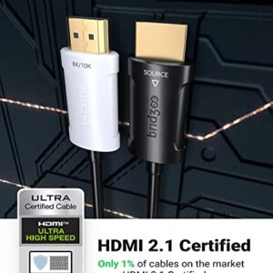 BRIDGEE HDMI 2.1 Cable [Certified] 6.54ft, 48Gbps Ultra High Speed Fiber Optic HDMI Cable(8K@60Hz,4K@120Hz), Support eARC,HDCP 2.3,Dolby Atoms,Compatible with PS5,Blu-ray Player,8K TVs