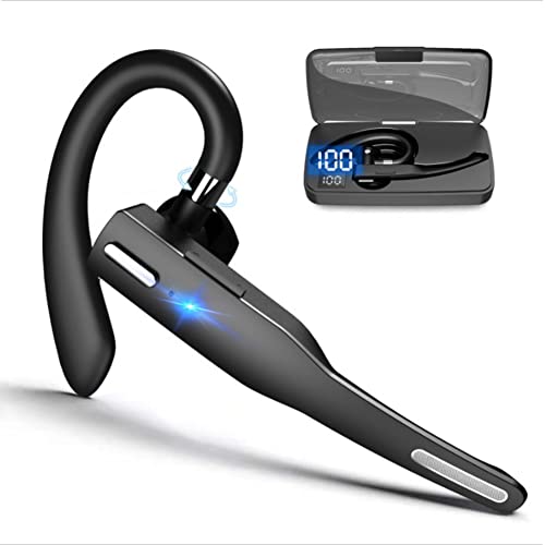 YYK?525 Business Headset, Wireless Over Ear Earphones with Mic, Bluetooth5.1 Over Ear Headset, 180° rotating earhook, with Charging Case, 10?12 hours play music, for iOS and for Android, PC, laptop