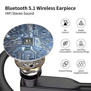 YYK?525 Business Headset, Wireless Over Ear Earphones with Mic, Bluetooth5.1 Over Ear Headset, 180° rotating earhook, with Charging Case, 10?12 hours play music, for iOS and for Android, PC, laptop