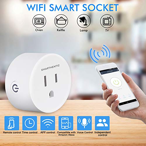 WiFi Plugs Smart Plug Outlet Extender, Timer Light Switch, Amazon Alexa Google Home Voice, APP and Remote Control, 2.4GHz Network, Electric Outlets, on Off Switch Bedroom Gadgets, Pack of (4)