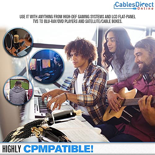 Cables Direct Online 1.5FT Toslink Digital Optical Fiber Audio Cable (Male to Male), S/PDIF