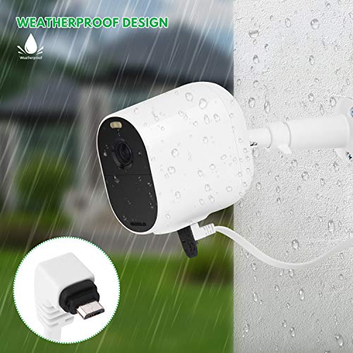 ALERTCAM 30Ft/9m Power Adapter for Arlo Essential Spotlight, Weatherproof Outdoor Power Cable Continuously Charging Your Arlo Essential Camera - White