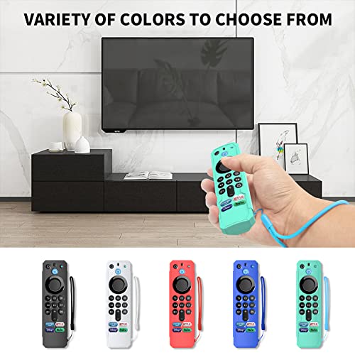 FREEOL Fire Stick Remote Cover,Compatible with Fire TV Stick(3rd Gen/4K/4K Max) Alexa Voice Remote Control,TPU Protective Case with Lanyard,Has Shock Absorption, Anti-Slip and Scratch Design-ice Blue