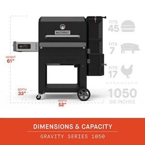 Masterbuilt MB20041220 Gravity Series 1050 Digital Charcoal Grill and Smoker Combo, sq. in, Black