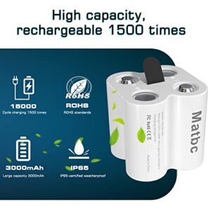 Matbc Rechargeable Batteries for Arlo, Unique 4in1 Design of 123A Camera Batteries, Replacemen with arlo Security Camera System VMK 3200/VMC3030/VMS3330/3430/3530 Battery, 2Pack 3000mAh Upgraded