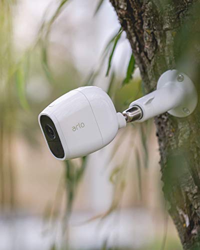 Arlo Pro 2 VMC4030P-100NAR Wireless Home Security Camera, Rechargeable, Night Vision, Indoor/Outdoor, 1080p, 2-Way Audio, Wall Mount, Add-On Camera, White (Renewed)