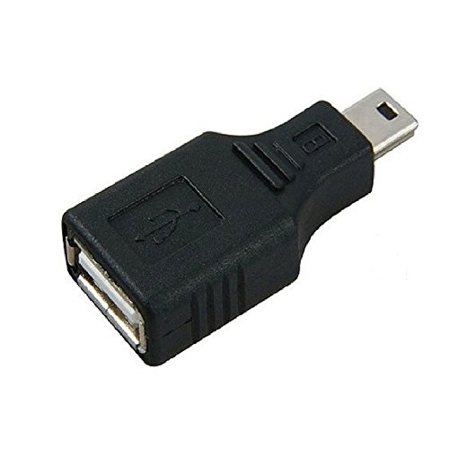 Cuziss USB 2.0 Type A to Mini USB 5-Pin Type B Female/Male Adapter - 2 Pack, Black