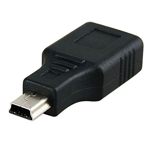 Cuziss USB 2.0 Type A to Mini USB 5-Pin Type B Female/Male Adapter - 2 Pack, Black