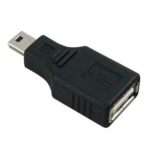 Cuziss USB 2.0 Type A to Mini USB 5-Pin Type B Female/Male Adapter - 2 Pack, Black