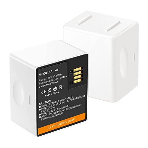 HSX 2-Pack 4800mAh Rechargeable Battery Compatible with Arlo Ultra, Ultra 2, Arlo Pro 3 and Pro 4 Cameras[3.85V/18.48Wh/4800mAh]