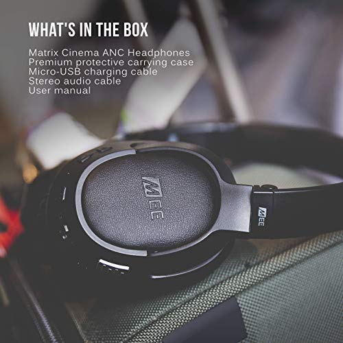 MEE audio Matrix Cinema ANC Bluetooth Wireless Active Noise Cancelling Headphones with aptX Low Latency, CinemaEAR Audio Enhancement, and Active Noise Cancellation (Renewed)