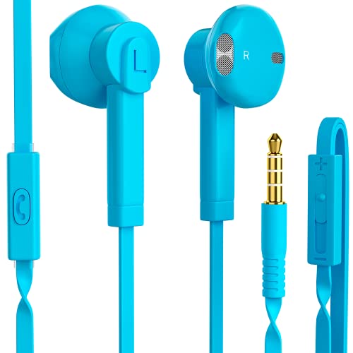 Wired Earbuds 5 Pack, Earbuds Earphones with Microphone, Earbuds Wired Stereo in-Ear Headphones Bass Earbuds, Compatible with iPhone, Android Smartphones, Tablet, MP3, Fits All 3.5mm Interface Devices