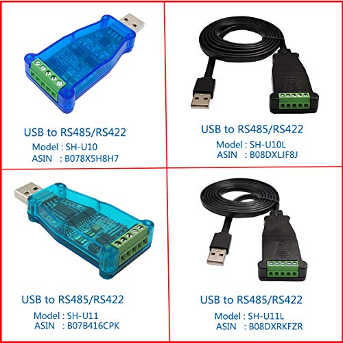 DSD TECH SH-U10 USB to RS485 Converter with CP2102 Chip Compatible with Windows 7,8,10,Linux,Mac OS