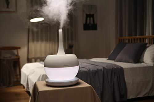 MIRO-NR08M Cream White Completely Washable Modular Sanitary Humidifier, Large Room, Easy to Clean, Easy to Use - Premium Cool-Mist Humidifier. Touch Control Colorful LEDs, Powerful humidification