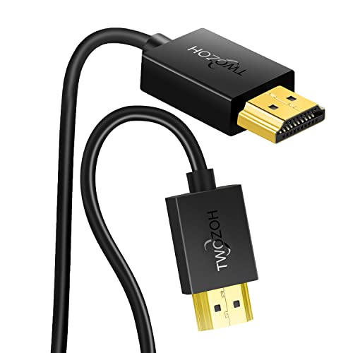 Twozoh Flexible & Slim HDMI Cable 1FT, Soft & Ultra-Thin HDMI to HDMI Cord Support 4K@60Hz/2160P/1080P