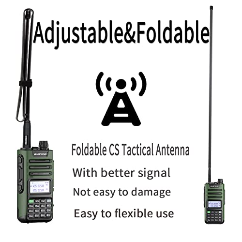 ABBREE Tactical Foldable Antenna 18.89inch GMRS Antenna SMA-Female for Baofeng etc GMRS Radios