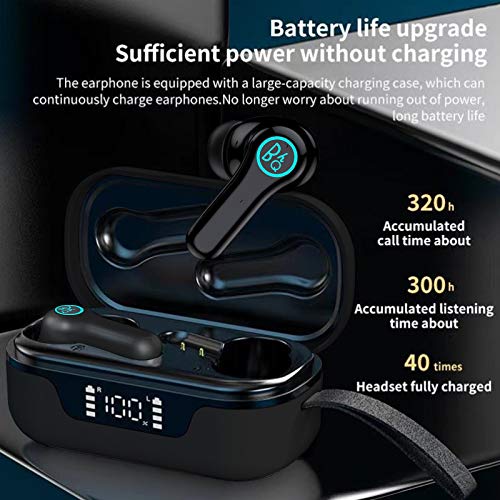 True Wireless Earbuds Bluetooth 5.0 Earphones TWS Stereo Touch Control Bluetooth Earphones with LCD Display Charging Case, in Ear Built Waterproof Earphones Mic Noise Cancelling for Running/Workout