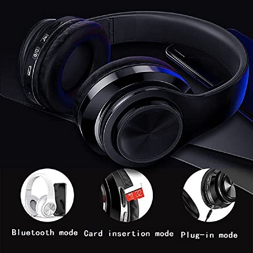 Gzkeji B39 Bluetooth Headset Headset Head-Mounted Wireless Light-Emitting Colorful Breathing Light can be plugged into a Card Folding bass a Variety of Devices and Scene Universal Headphones (White)