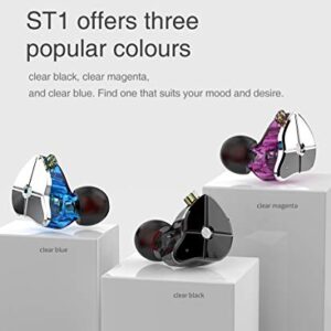 Senlee TRN ST1 1BA+1DD in Ear Buds Earphones Hybrid Driver Headphones IEM Sport Headsets with Detachable 2 Pin Cable for Audiophile Musician(No Mic, Purple)