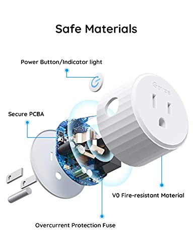 Govee Dual Smart Plug 2 Pack, 15A WiFi Bluetooth Outlet, Work with Alexa and Google Assistant, 2-in-1 Compact Design Bundle with Govee Smart Plug, WiFi Plugs Work with Alexa & Google Assistant