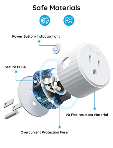 Govee Dual Smart Plug 2 Pack, 15A WiFi Bluetooth Outlet, Work with Alexa and Google Assistant, 2-in-1 Compact Design Bundle with Govee Smart Plug, WiFi Plugs Work with Alexa & Google Assistant