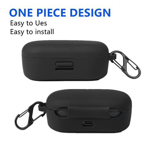 Haotop Silicone Protective Case Compatible with Bose QuietComfort Earbuds(Not fit for Bose Sport Earbuds) (Black)