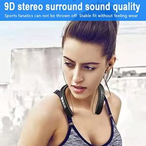 Bluetooth Headphones,1500 Mah Upgraded Bluetooth 5.0 Lightweight Neckband Wireless Earbuds with TF Card Extension and Remote Photo Capture Functions,Compatible with iPhone, Android, Samsung