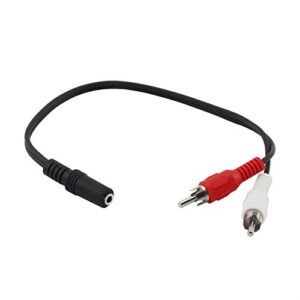 zrm&e 1pc audio y splitter adapter cable universal 3.5mm stereo audio female mini jack to 2 rca male converter cable 30cm