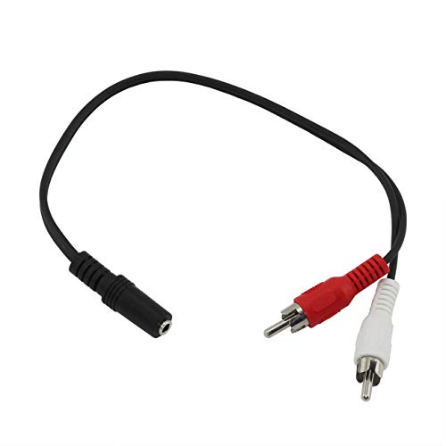 ZRM&E 1pc Audio Y Splitter Adapter Cable Universal 3.5mm Stereo Audio Female Mini Jack to 2 RCA Male Converter Cable 30cm