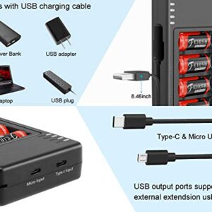 8 Pack Batteries and Charger, 3.7V Batteries for Arlo Wireless Security Cameras VMC3030 VMK3200 VMS3330 3430 3530 and Flashlights